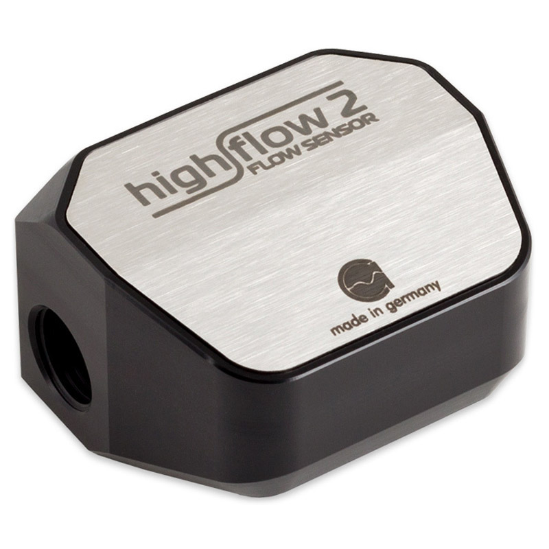 Aqua Computer Durchflusssensor high flow 2, 2x G1/4 - silber/schwarz