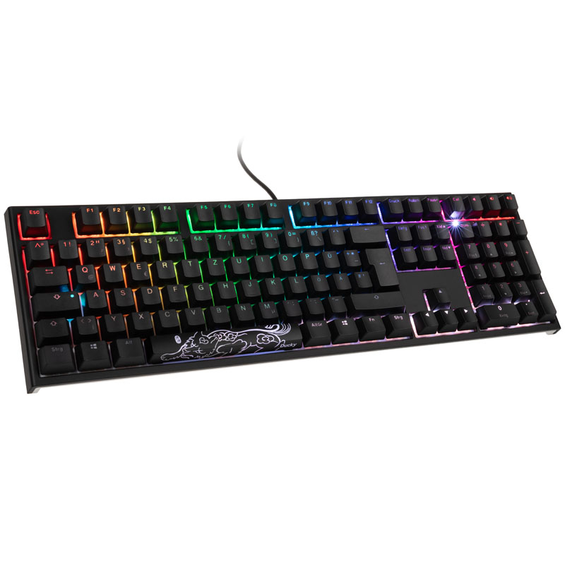 Ducky One 2 Backlit PBT Gaming Keyboard, MX-Brown, RGB LED - black