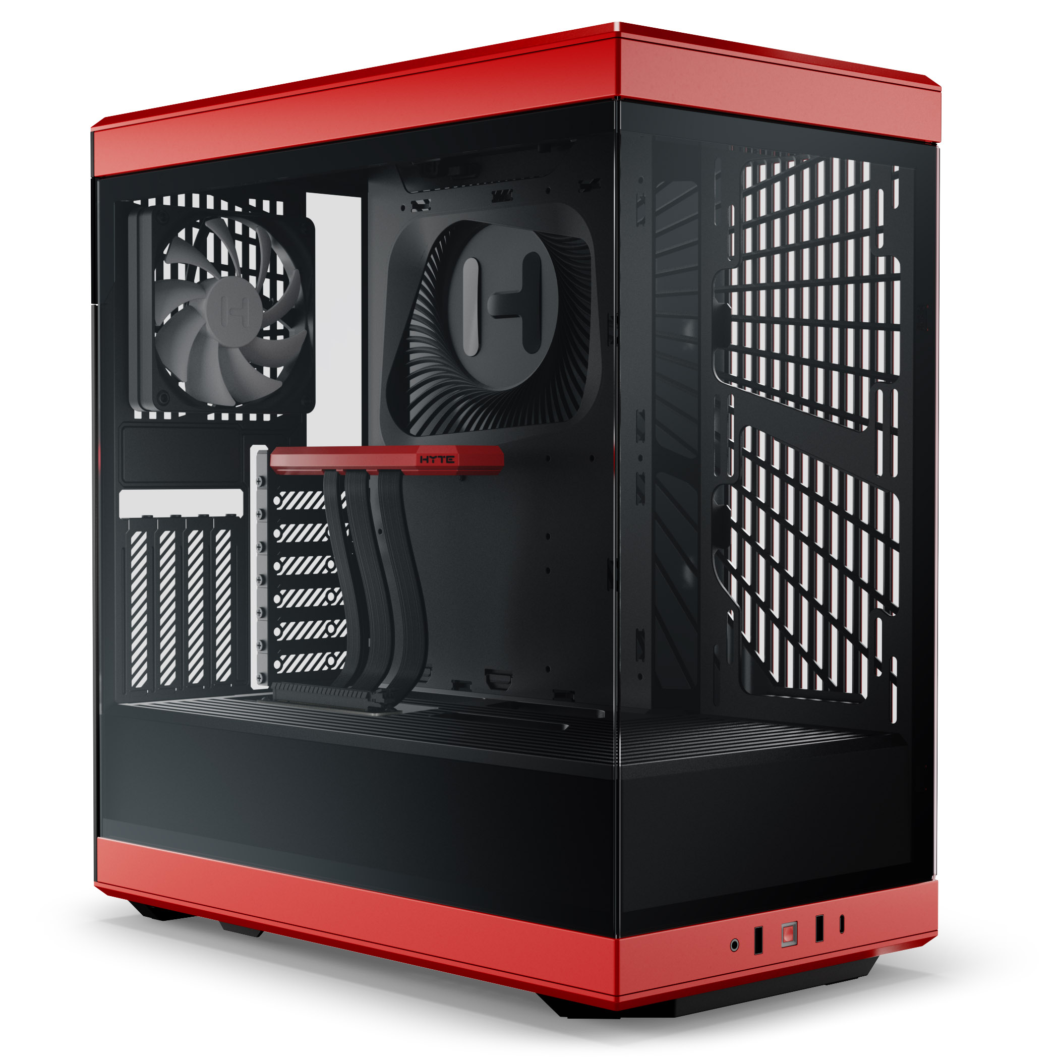 Hyte Y40 PC Case, Mid Tower, Tempered Glass - Black/Red