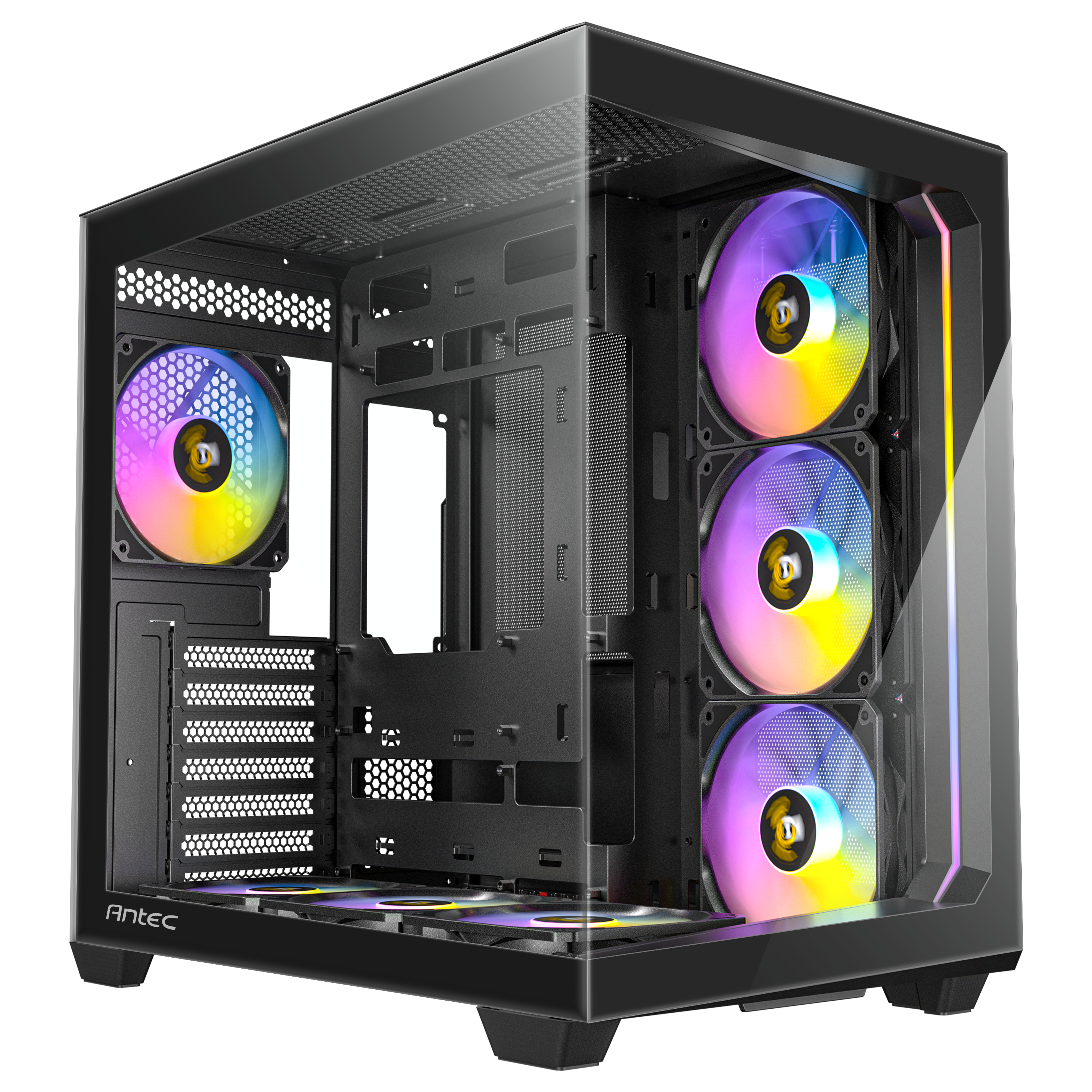 Antec C5 Computer Case, Mid-Tower, ATX, RGB, Tempered Glass - black