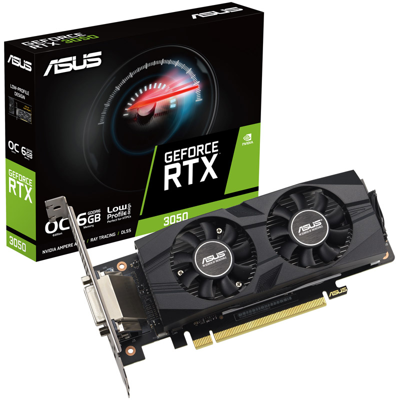 ASUS GeForce RTX 3050 Low Profile O6G, 6144 MB GDDR6