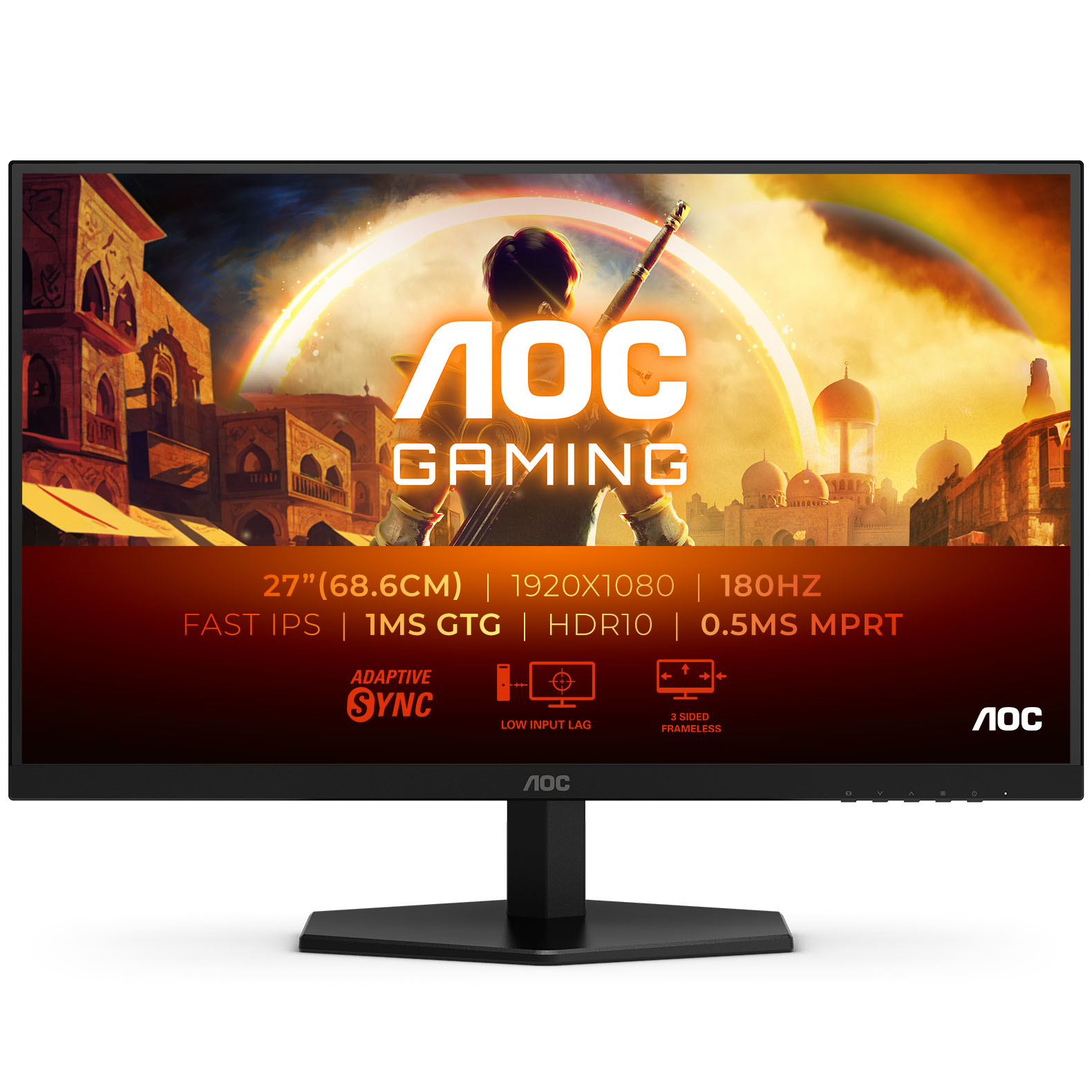 AOC Gaming 27G42E, 27-inch gaming monitor, 180Hz, IPS, FreeSync