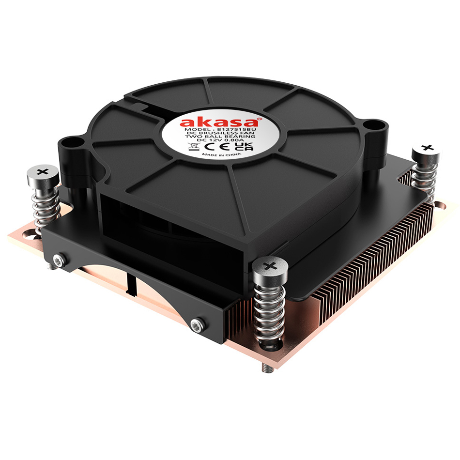 Akasa AK-CC7401BT01 1U Low Profile CPU Cooler - LGA 1700 Socket